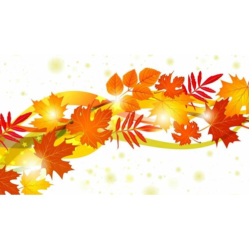 Картина на холсте 60x110 Альянс Лес "Осень листья коллаж" на подрамнике / интерьер/ декор