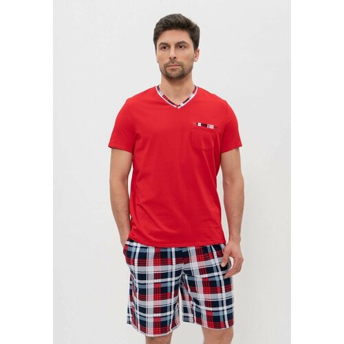 Пижама  CLEO, размер 60, красный, синий
