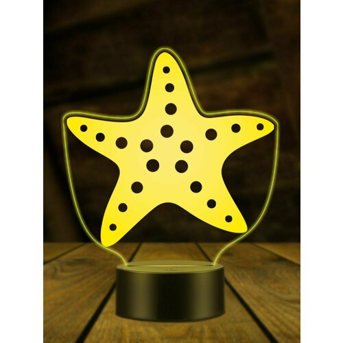 Ночник Морская Звезда, ночная лампа, 3Д светильник