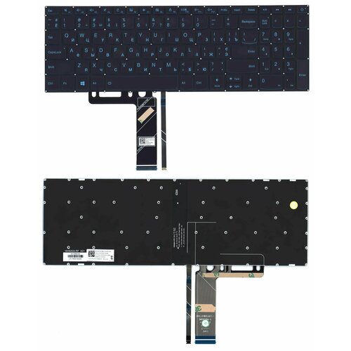 Клавиатура для Lenovo IdeaPad L340-15 Series, черная с голубой подсветкой