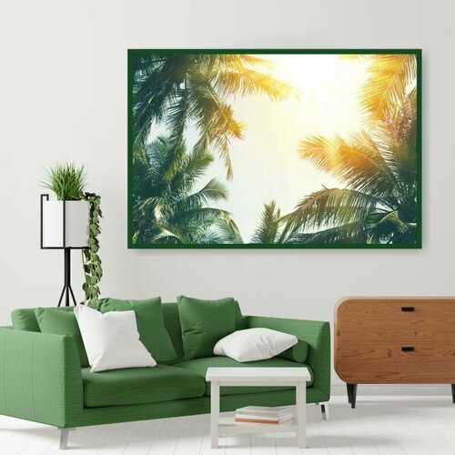 Постер Тропические Пальмы На Фоне Солнечных Лучей 90х60 см в тубусе ПолиЦентр