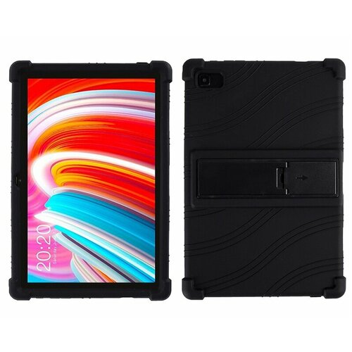 Силиконовый противоударный чехол MyPads для Teclast M40 / M40 Pro / Teclast P20 HD с подставкой черный