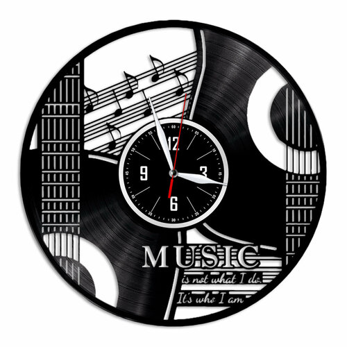 Гитара - настенные часы из виниловой пластинки
