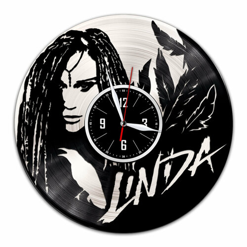 Линда - настенные часы из виниловой пластинки (с серебряной подложкой)