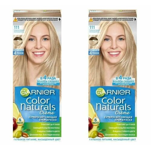 Краска для волос, Garnier, Color Naturals, 111 супер осветляющий платиновый блонд, 110 мл, 2 шт