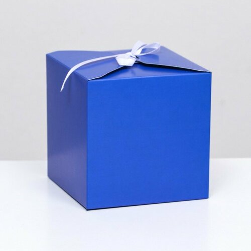 Коробка складная, квадратная, синяя, 12 х 12 х 12 см,(10 шт.)