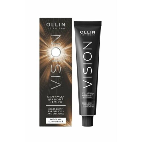 Ollin Professional Крем-краска для бровей и ресниц Vision, холодно-коричневый, 20 мл