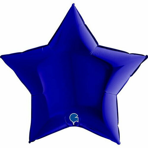 Шар фольгированный 9"Звезда тёмно-синия", мини-фигура, 5 шт.