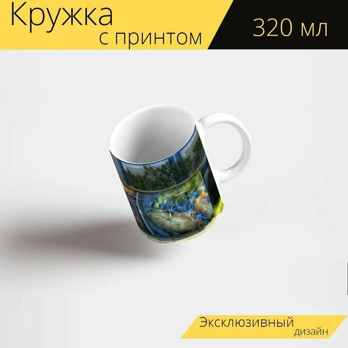 Кружка с рисунком, принтом "Граффити, константин, циолковский" 320 мл.