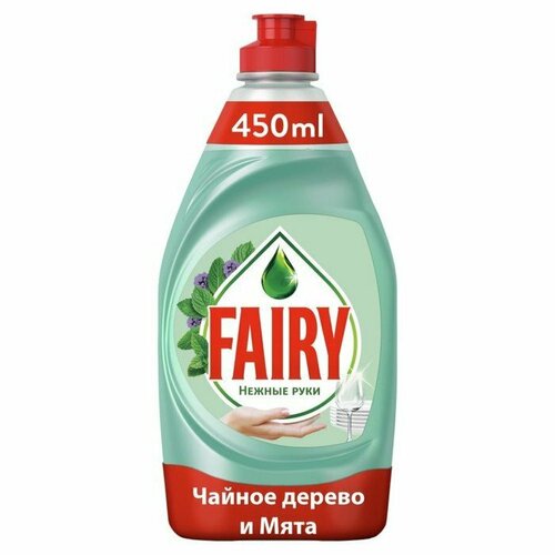 Средство для мытья посуды Fairy "Чайное дерево и мята", 450 мл (комплект из 8 шт)