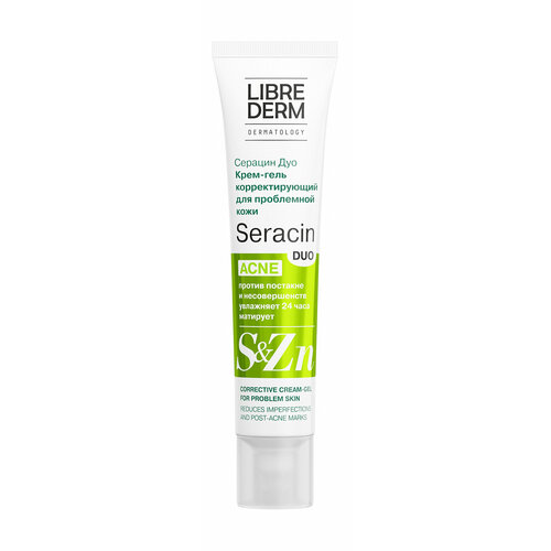 Корректирующий крем-гель для проблемной кожи лица с цинком и серой Librederm S&Zn Seracin Duo Corrective Cream-Gel for Problem Skin