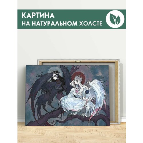 Картина для интерьера на стену - Сирин и Алконост, славянские мифы, славянская мифология 40х60 см