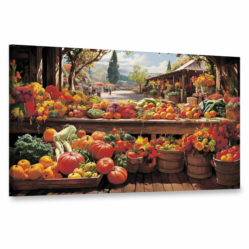 Интерьерная картина 100х60 "Овощной прилавок"