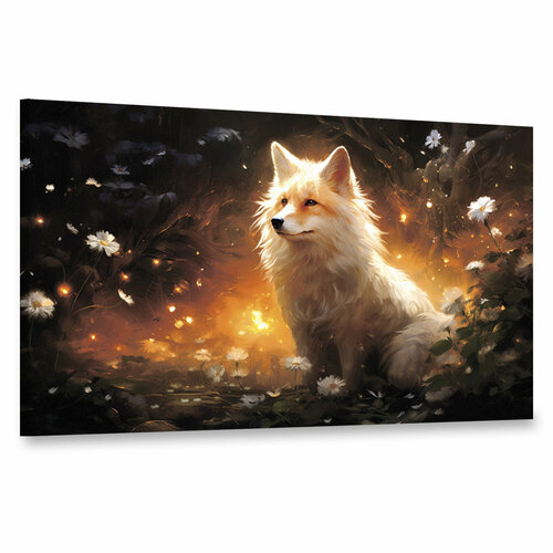 Интерьерная картина 100х60 "Белая лиса"