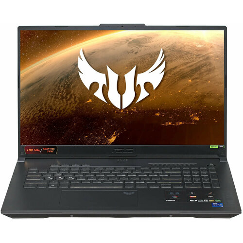 ASUS Ноутбук Asus TUF Gaming F17 FX707ZU4-HX058 Core i7 12700H 16Gb SSD512Gb NVIDIA GeForce RTX4050 6Gb 17.3" IPS FHD (1920x1080) noOS grey WiFi BT Cam (90NR0FJ5-M00370) 90NR0FJ5-M00370