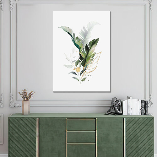 Картина интерьерная-Растение с золотыми прожилками (2) 30х40