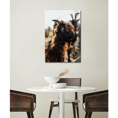 Картина -Коза, козел, коричневый козел, коричневая коза (5) 20х30