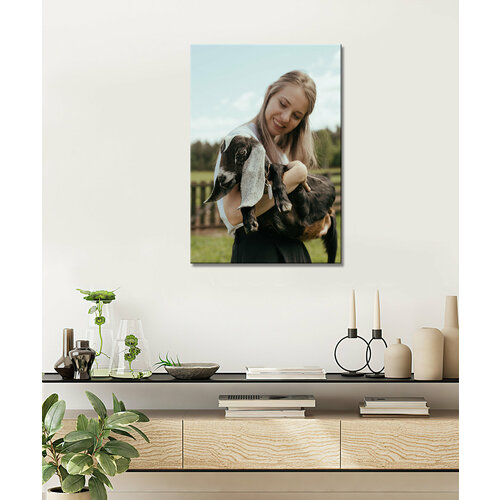 Картина -Коза, козел, безрогая коза, домашняя коза (21) 60х80
