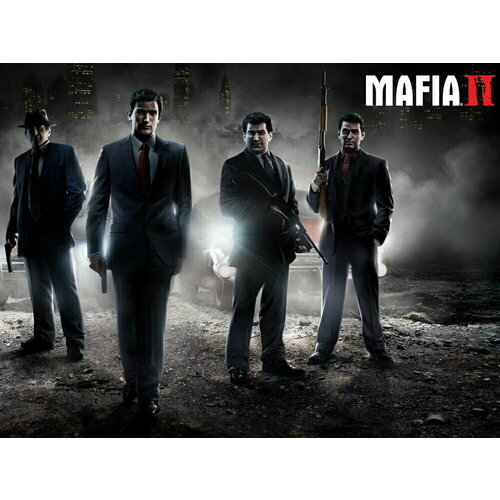 Плакат, постер на холсте Mafia 2/Мафия 2/игровые/игра/компьютерные герои персонажи. Размер 60 х 84 см