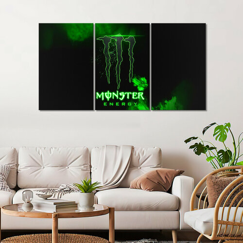 Модульная картина на холсте/ Monster energy/энергетик 90х50