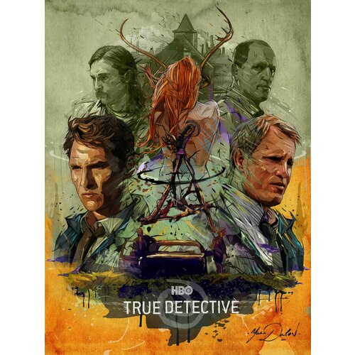 Плакат, постер на бумаге Настоящий Детектив (True Detective, с 2014г). Размер 60 на 84 см