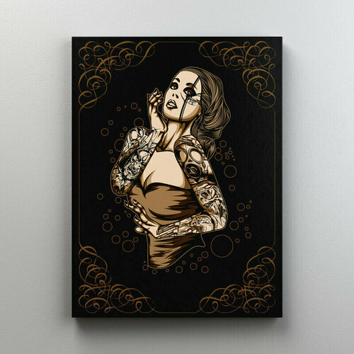 Интерьерная картина на холсте "Иллюстрация - девушка в стиле стимпанк" размер 30x40 см