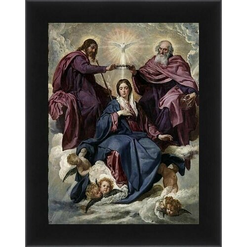 Плакат, постер на бумаге The Coronation of the Virgin. Диего Веласкес. Размер 21 на 30 см