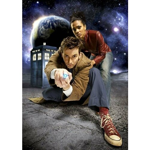 Плакат, постер на бумаге Доктор Кто (Doctor Who), Грэм Харпер, Эрос Лин, Джеймс Стронг. Размер 42 х 60 см