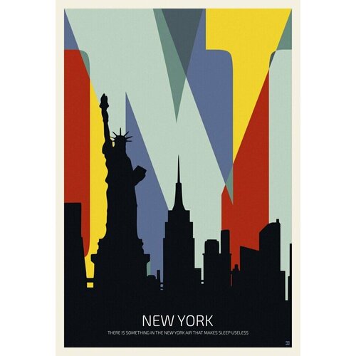 Плакат, постер на бумаге New York/Нью-Йорк. Размер 30 на 42 см