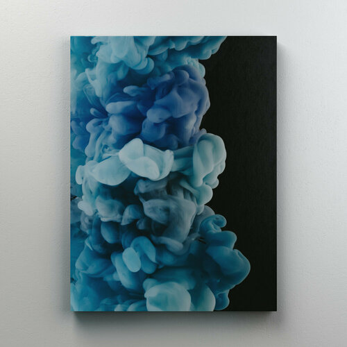 Интерьерная картина на холсте "Голубой дым" абстракция, размер 30x40 см