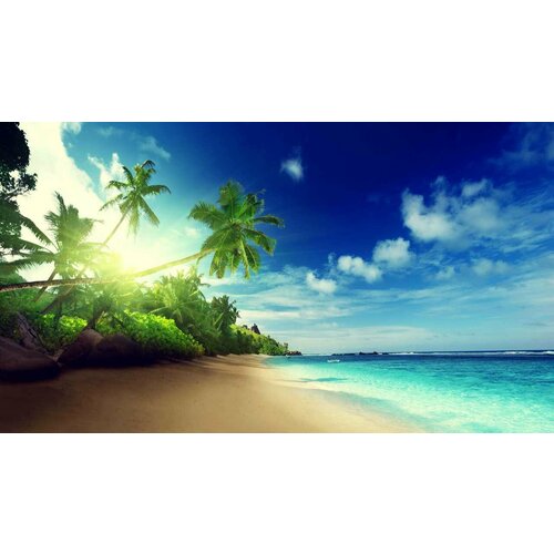 Картина на холсте 60x110 Альянс Лес "Tropical coast море paradise" на подрамнике / интерьер/ декор