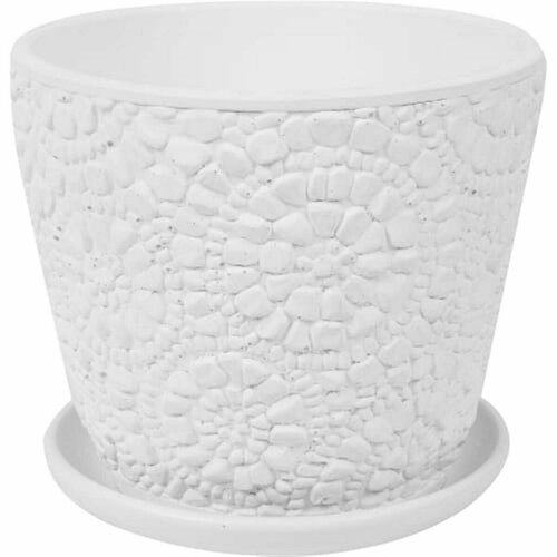 Горшок цветочный Камешки D17.5 h15.1 см v2.15 л керамика цвет белый