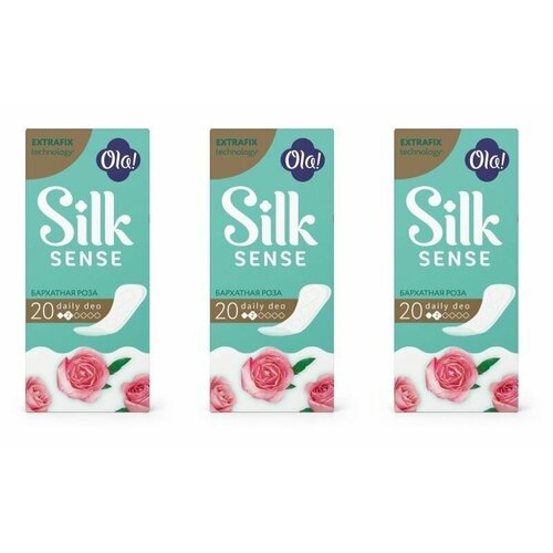 Ola! Ежедневные прокладки Silk Sense Daily Deo Бархатная роза, 20 шт, 3 уп