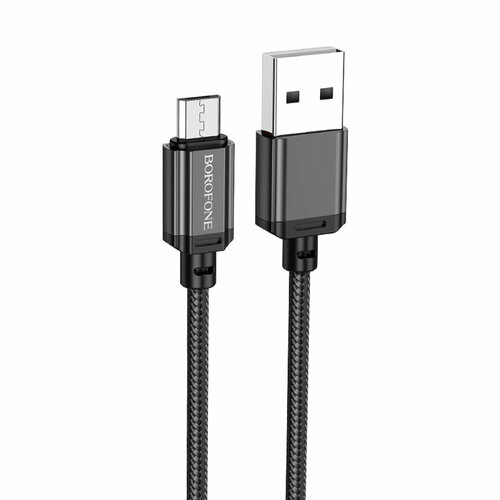 Кабель USB - микро USB Borofone BX87 Sharp, 1.0м, 2.4A, цвет: чёрный