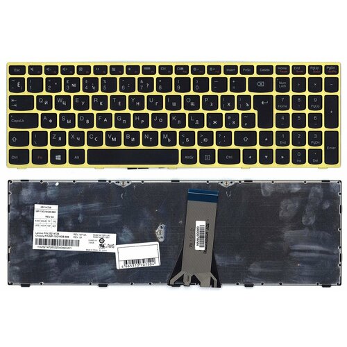 Клавиатура для ноутбука Lenovo IdeaPad G50-30 черная с салатовой рамкой