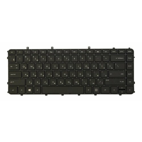 Клавиатура для HP Envy Ultrabook (Sleekbook) 6-1252er черная с серебристой рамкой