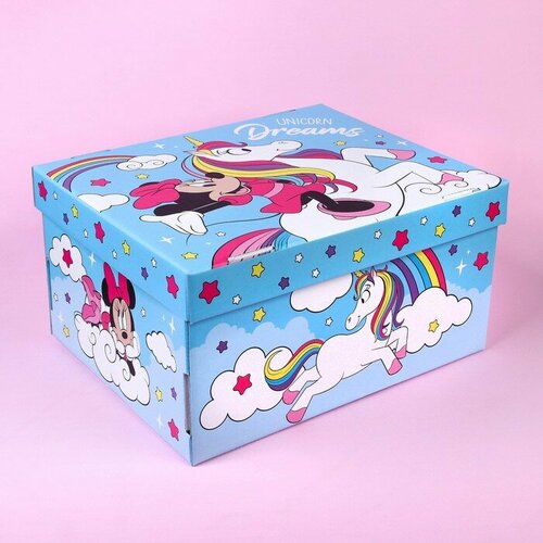Disney Коробка подарочная складная с крышкой, 31 х 25,5 х 16 "Dreams", Минни и единорог