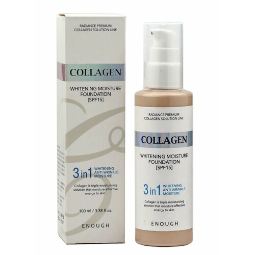 Enough, 3in1 Основа тональная с коллагеном 3 в 1 collagen foundation #21