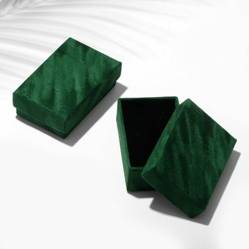 Коробочка подарочная под набор "Бархат", 5x8 (размер полезной части 4,7х7,7см), цвет зелёный