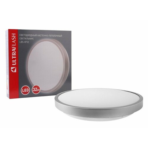 Настенно-потолочные светильник НПС-32Вт, 6500К (LBS-8732 Flat, серебро) Ultraflash