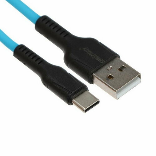 Кабель S21, Type-C - USB, 3 А, 1 м, зарядка + передача данных, синий