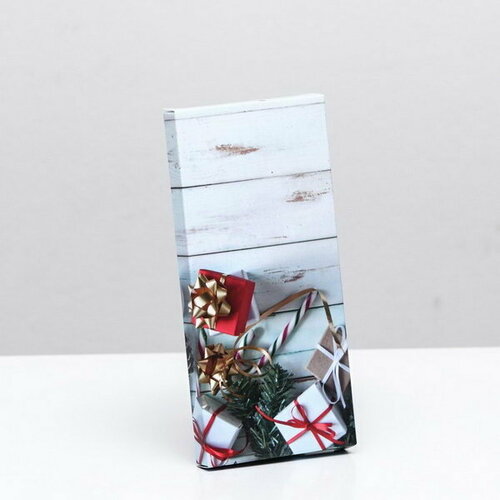 Подарочная коробка под плитку шоколада без окна "Елка с игрушками", 17.1 x 8 x 1.4 см, 5 шт.