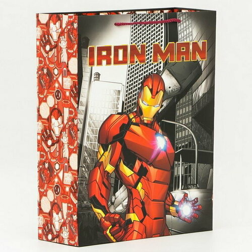 Пакет подарочный, 31 x 40 x 11.5 см "Железный человек", Мстители