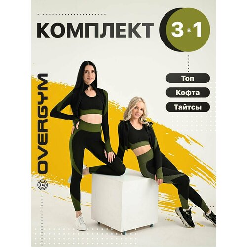 Костюм OVERGYM, размер M, зеленый, черный