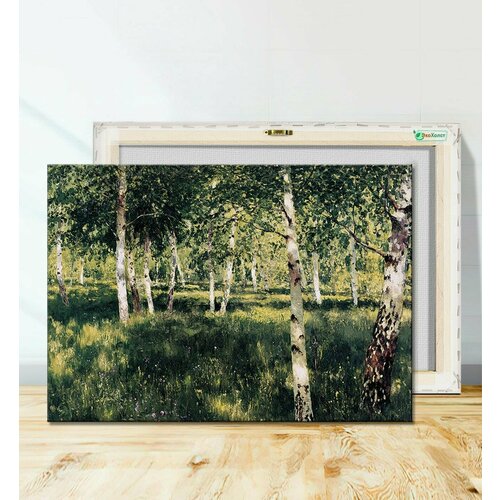 Картина на холсте для интерьера Левитан Исаак, Берёзовая роща, пейзаж природа (4) 30х40