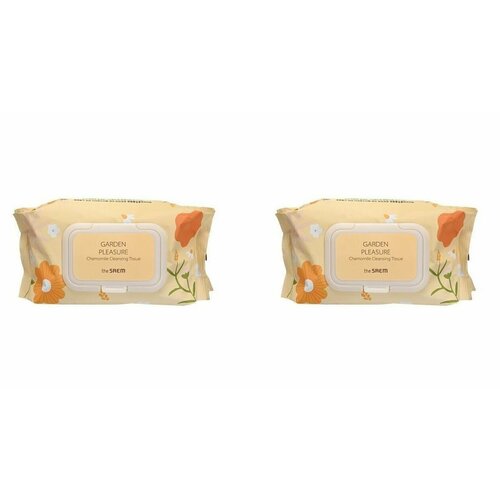 The Saem Салфетки косметические влажные Garden Pleasure Chamomile Cleansing Tissue, 100 шт, 2 упаковки