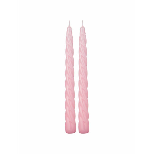 Набор свечей Adpal 2 шт, витые розовый, 23 см