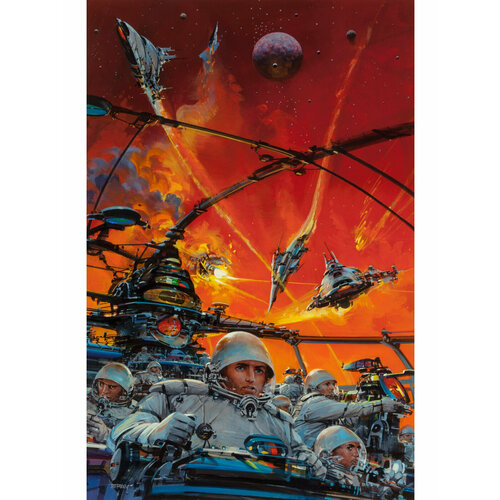 Плакат, постер на бумаге Космическое сражение. Размер 30 х 42 см
