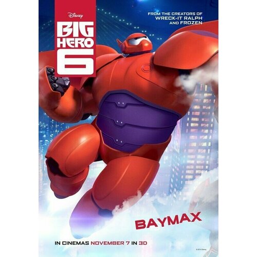 Плакат, постер на холсте Город героев (Big Hero 6), Дон Холл, Крис Уильямс. Размер 21 х 30 см