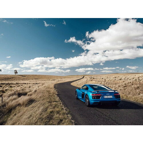 Плакат, постер на холсте Audi R8/Ауди/авто/автомобиль/машина. Размер 30 х 42 см